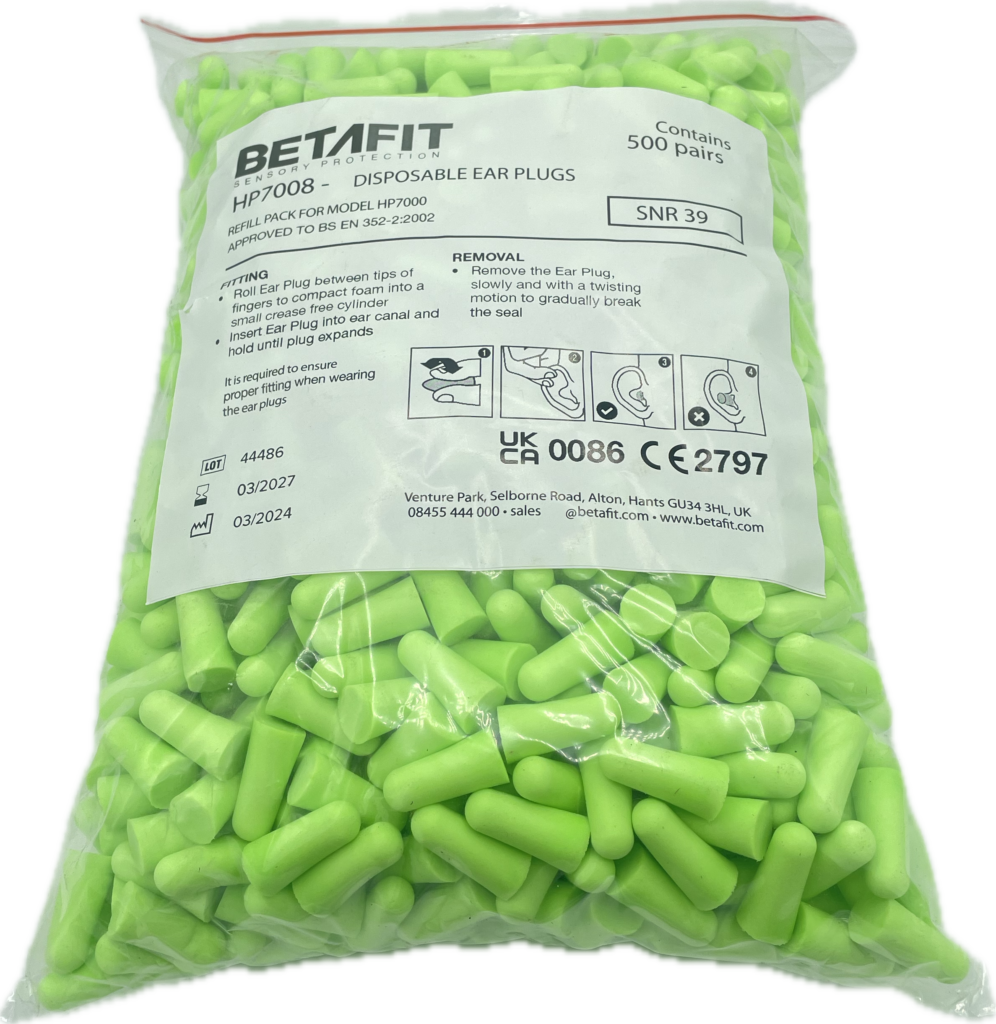 SNR39 Foam Ear Plug Refill Pack [Qty - 500 pairs] - HP7008 - Betafit