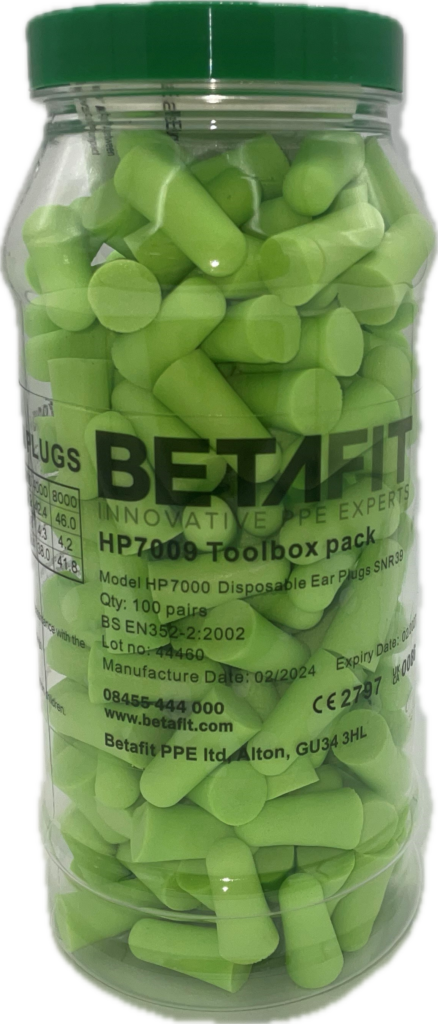 HP7000 Foam Earplugs In Jar | BETAFIT PPE Ltd
